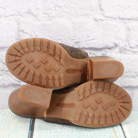 Timberland | Shoes | Timberland Ek Strafford Brown Suede Peep Toe Mules ...